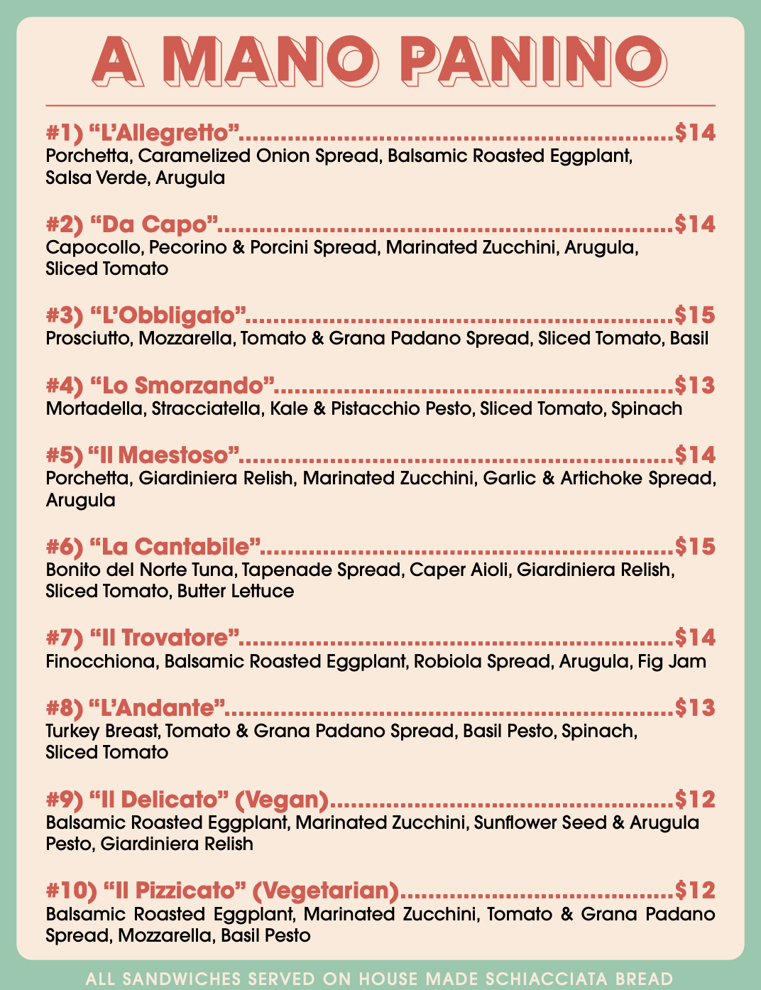 A Mano Panino, Pensacola - Menu, Reviews (87), Photos (23) - Restaurantji