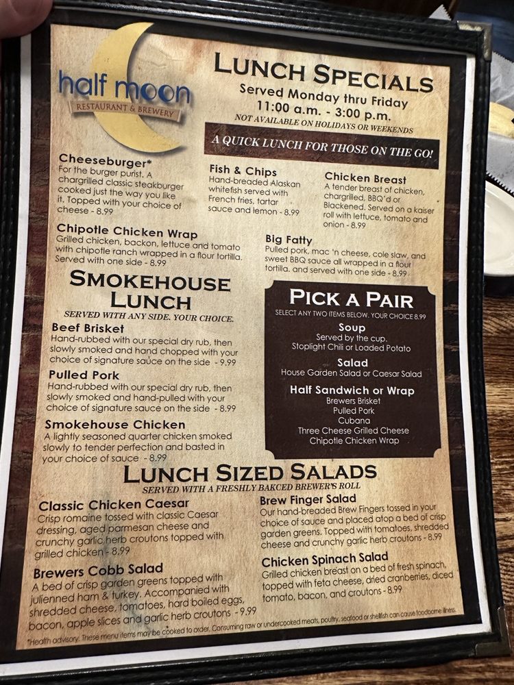 Half Moon Restaurant & Brewery, Kokomo - Menu, Reviews (443), Photos ...