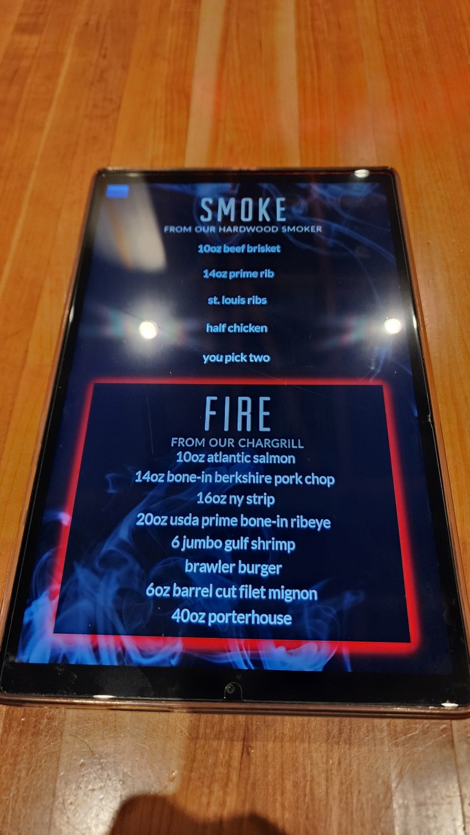 Menu for Smoke ‘N Fire at FireKeepers Casino Hotel, Battle Creek, MI ...