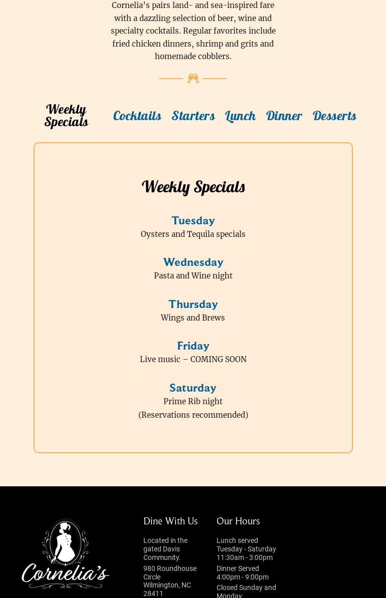 Cornelia's Restaurant, Wilmington - Menu, Reviews (40), Photos (20 ...